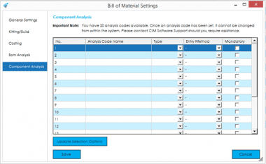 Component Analysis - CIM Software
