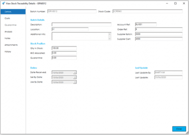 Batch/Serial Numbers - CIM Software