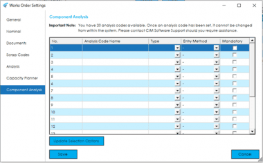 Component Analysis - CIM Software