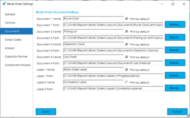 Documents Settings - CIM Software