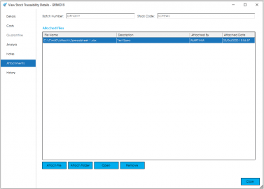 Attachments Tab - CIM Software
