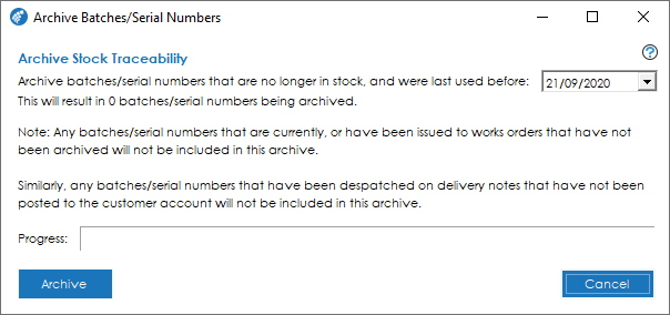 Archive Stock Traceability - CIM Software